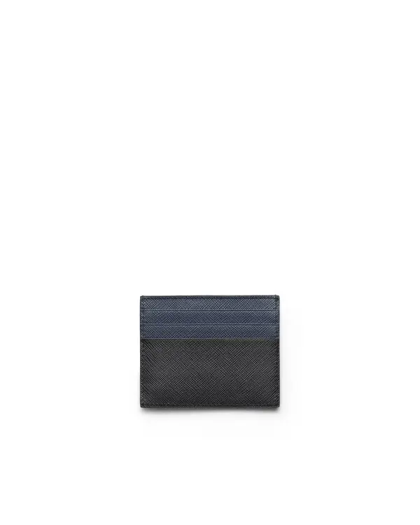 Prada Saffiano Leather Card Holder - Black