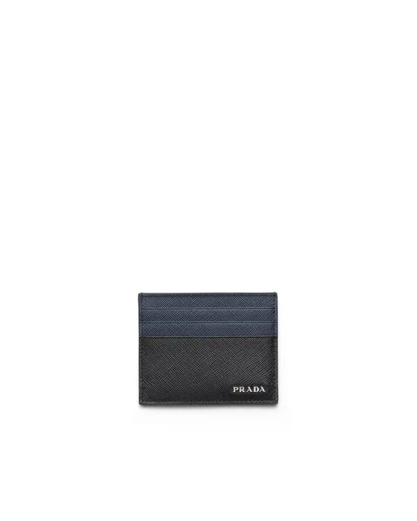 Prada Saffiano Leather Card Holder - Black