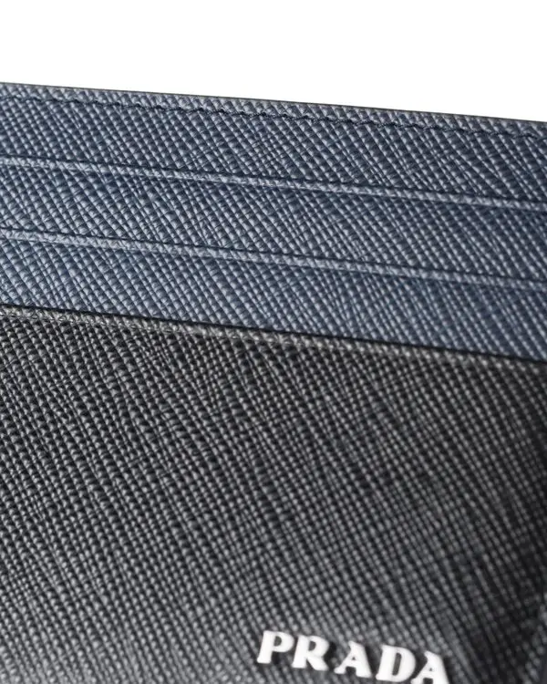 Prada Saffiano Leather Card Holder - Black