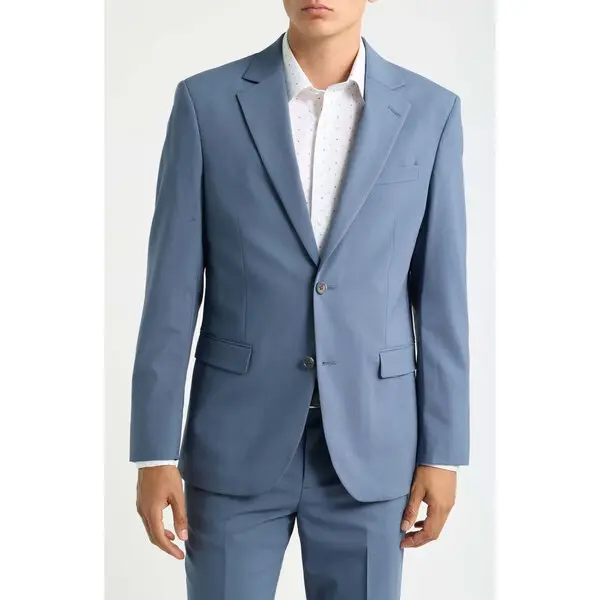 Nordstrom Henrik Trim Fit Solid Stretch Wool Suit Jacket - Grey Grisaille