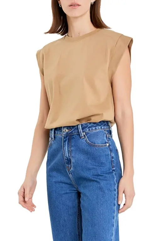 English Factory Cap Sleeve Jersey T-shirt