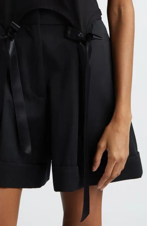 Simone Rocha Easy Bow Tails Cotton T-shirt - Black
