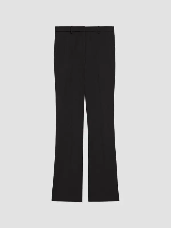 Theory Stretch Wool Straight Full-length Trousers - Black