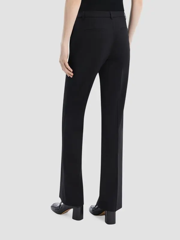 Theory Stretch Wool Straight Full-length Trousers - Black