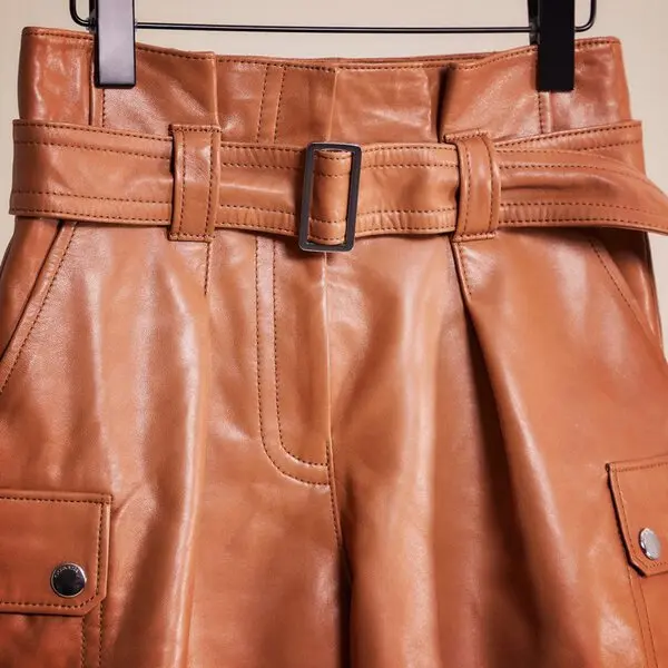 COACH Restored Leather Belted Shorts