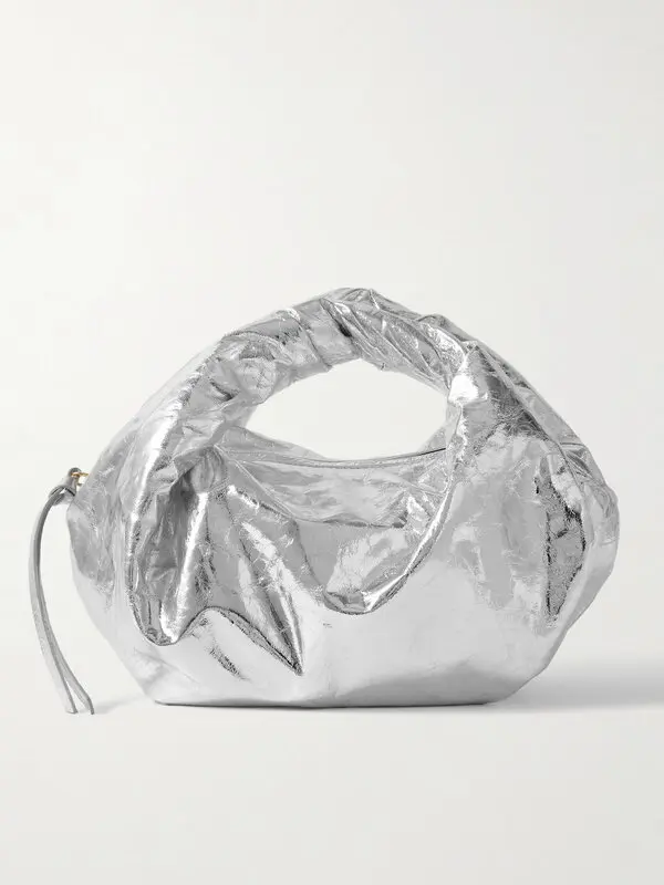 Dries Van Noten Gathered Metallic Tote