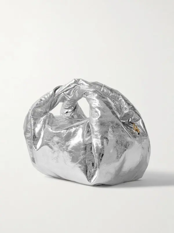 Dries Van Noten Gathered Metallic Tote