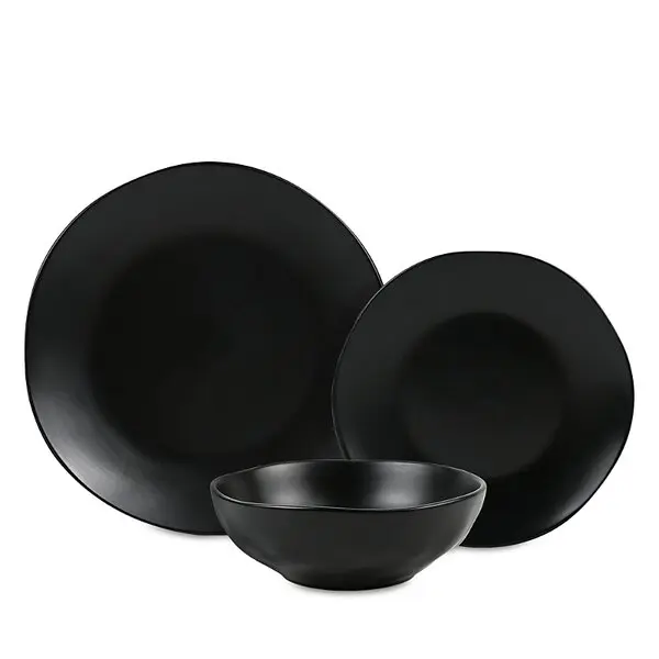 GODINGER Aspero 12 Piece Dinnerware Set - Black