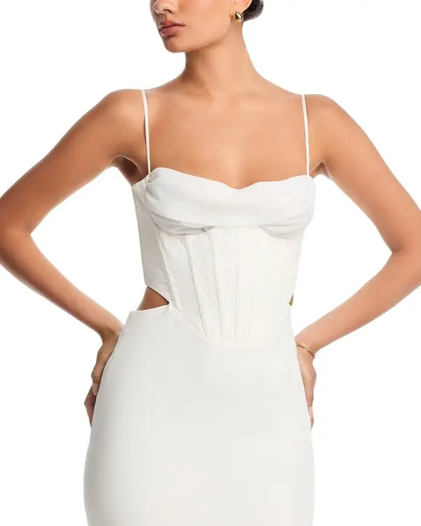 Bardot Martini Cutout Corset Midi Dress - Ivory