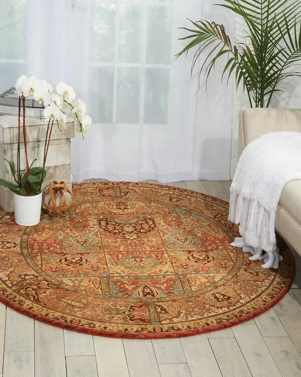 NOURISON HOME Living Treasures Li02 Round Area Rug, 7'10 Round