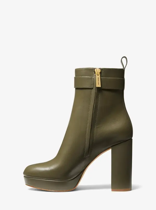 Michael Kors Parker Leather Platform Boot In Size By
