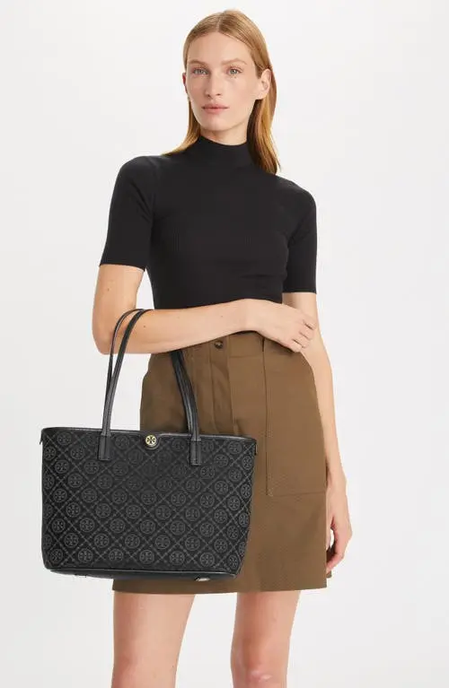 Tory Burch Small T Monogram Zip Tote