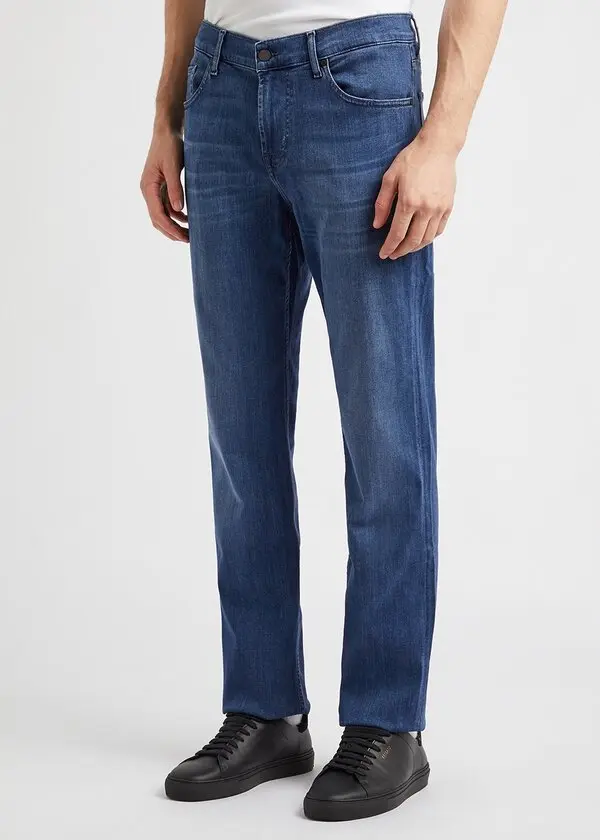 7 For All Mankind Stretch-denim Straight-leg Jeans