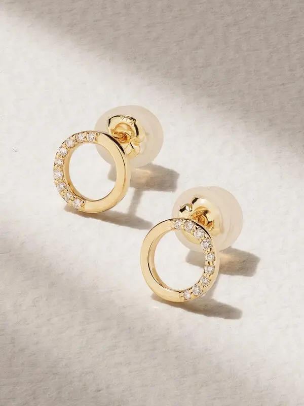 MELISSA JOY MANNING 14-karat Recycled Diamond Stud Earrings - Gold