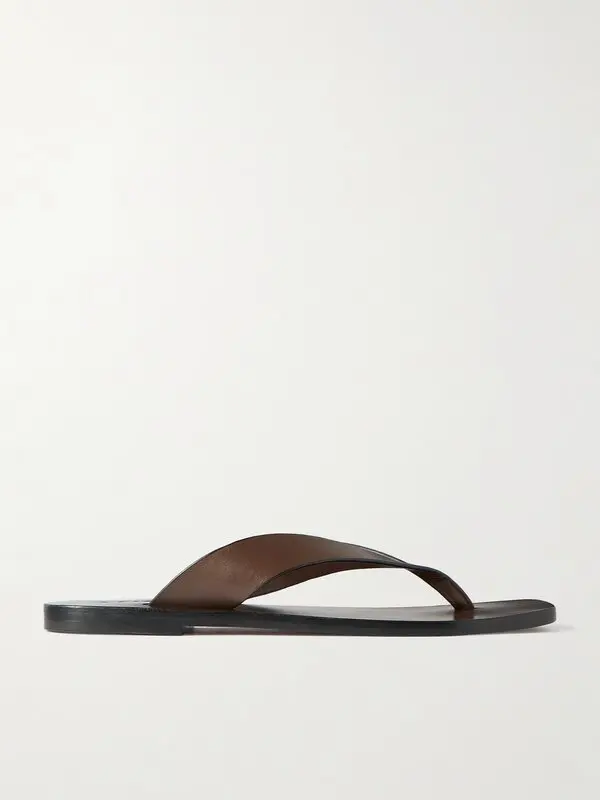 A.emery Kinto Leather Flip Flops - Brown