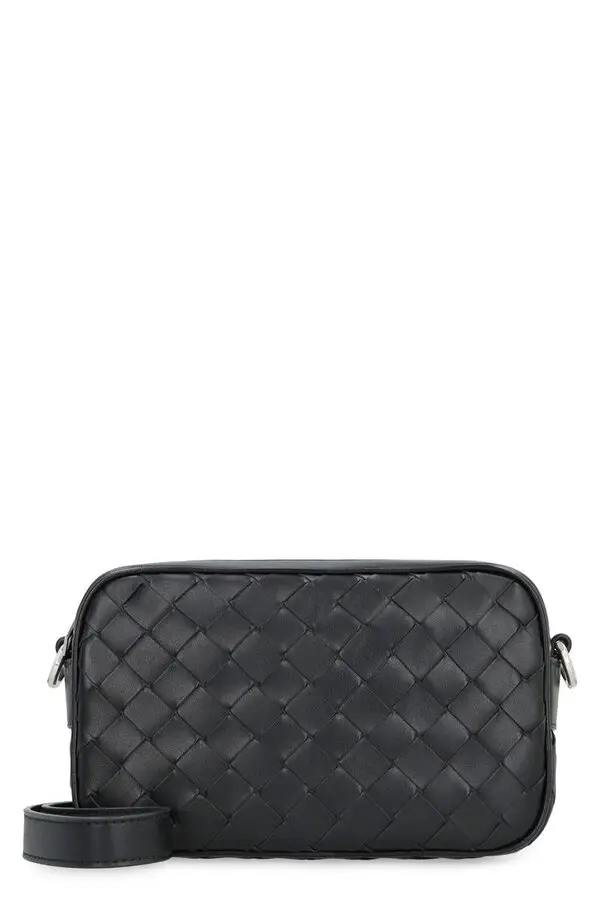 Bottega Veneta Leather Mini Camera Bag - Black