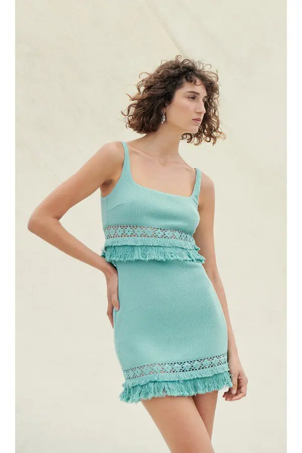 Saylor Kenzia Crochet Mini Dress