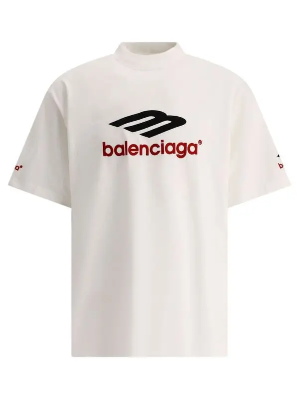 Balenciaga 3b Sports Icon Cotton T-Shirt In White - 41% Off