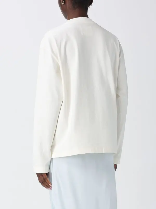 JIL SANDER Long Sleeve Cotton T-shirt With Logo - White