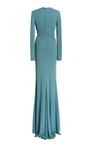 Elie Saab Ruched Sheath Maxi Dress Fr 40 Only