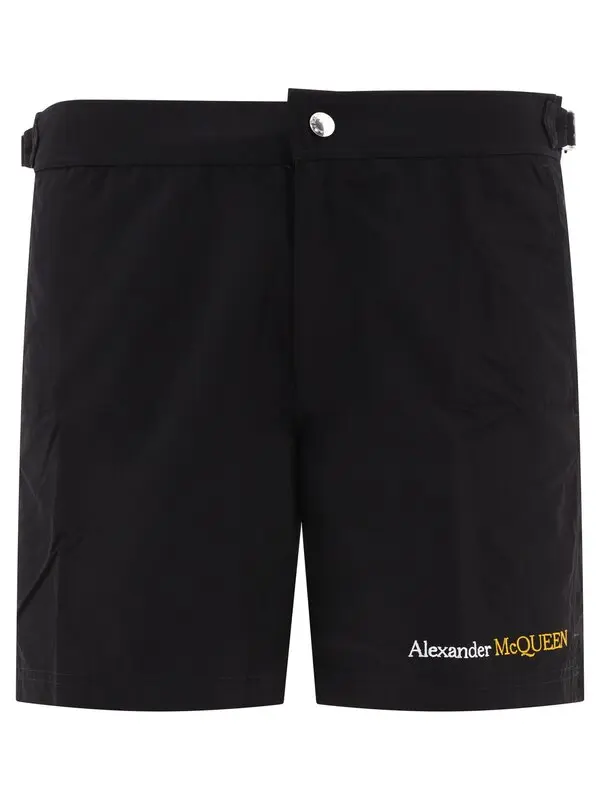 Alexander McQueen Nylon Swim Shorts - Black