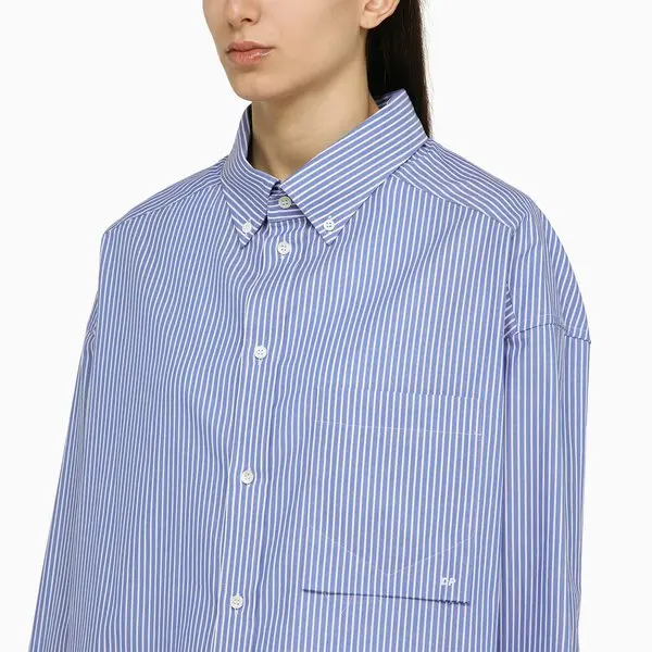 DARKPARK White Striped Cotton Button Down Shirt