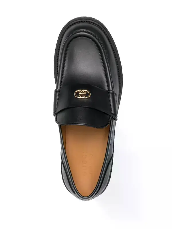 Gucci Interlocking G-plaque Loafers - Black