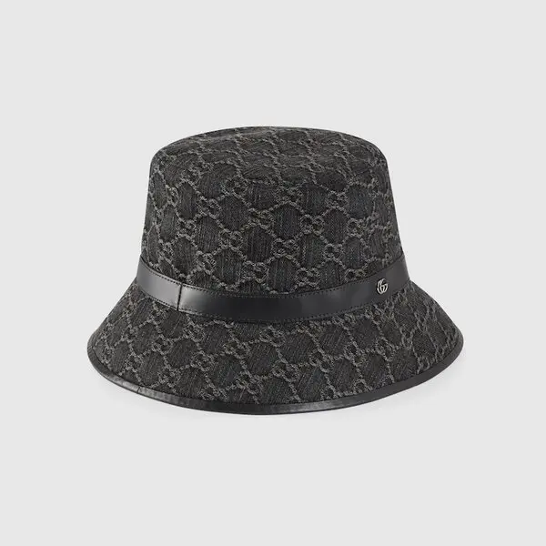 Gucci Gg Denim Bucket Hat - Black | Editorialist