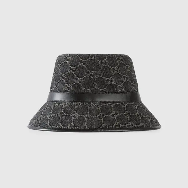 Gucci Gg Denim Bucket Hat - Black | Editorialist