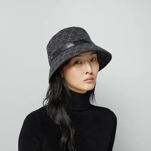 Gucci GG Denim Bucket Hat Black バケットハット Gucci Gg Denim Bucket Hat - Black | Editorialist
