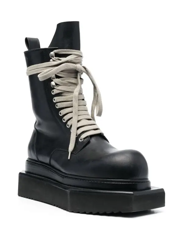 Rick Owens Turbo Cyclops 70mm Lace-Up Boots In Black - 43% Off