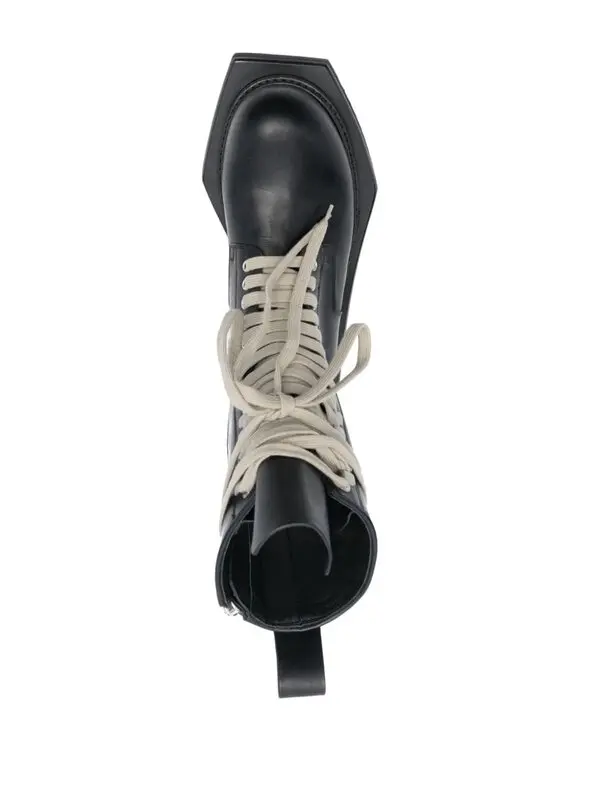Rick Owens Turbo Cyclops 70mm Lace-Up Boots In Black - 43% Off