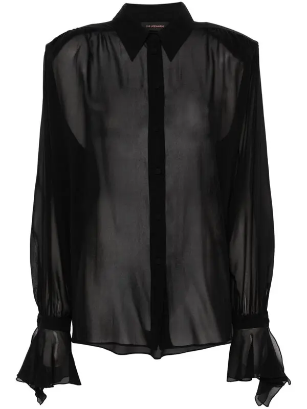 Andamane Chiffon Silk Shirt - Black