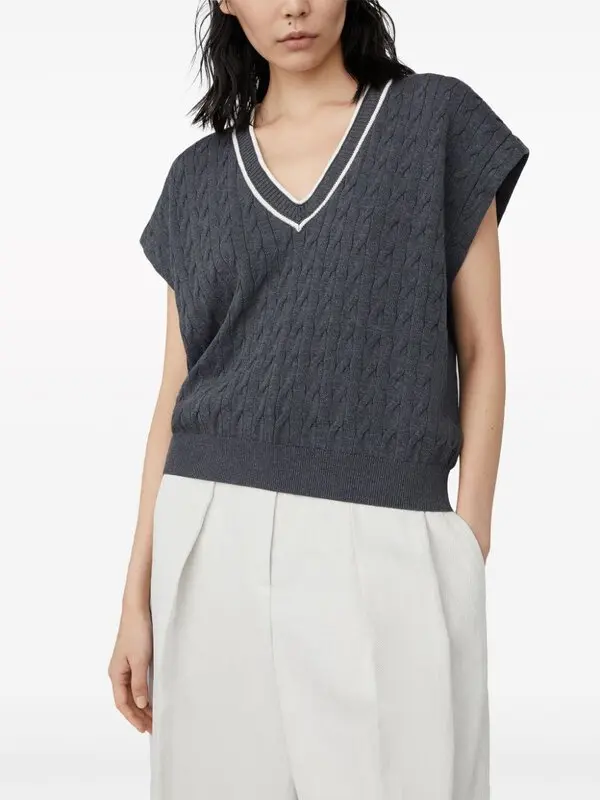 Brunello Cucinelli Cable-knit Cotton Vest