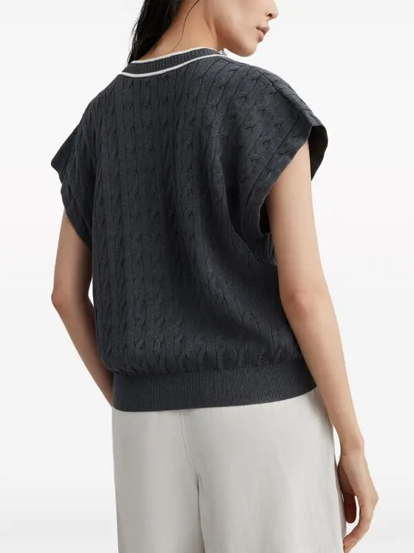 Brunello Cucinelli Cable-knit Cotton Vest