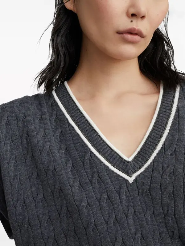 Brunello Cucinelli Cable-knit Cotton Vest