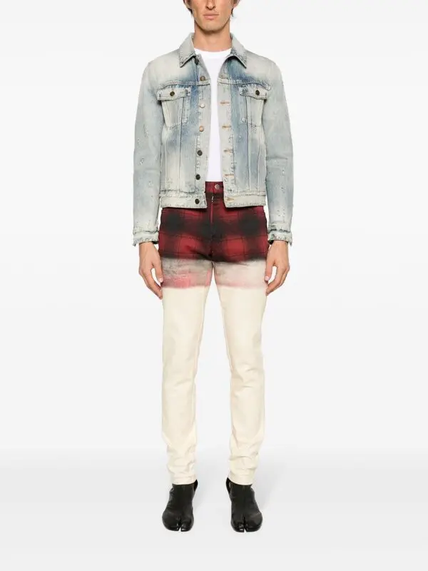 Maison Margiela X Pendleton Checked Skinny Jeans Neutrals 57