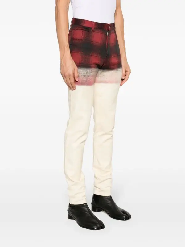 MAISON MARGIELA X Pendleton Checked Skinny Jeans - Neutrals