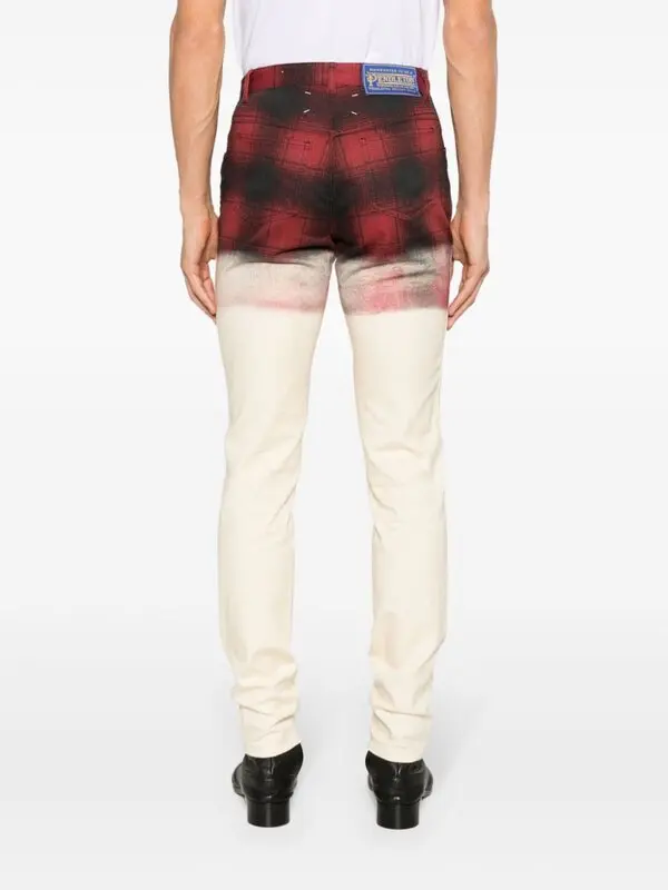 MAISON MARGIELA X Pendleton Checked Skinny Jeans - Neutrals