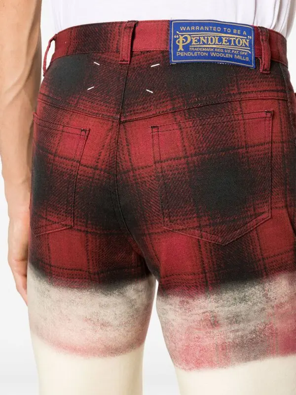 MAISON MARGIELA X Pendleton Checked Skinny Jeans - Neutrals