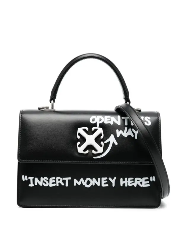 Off-White Jitney 1.4 Leather Tote - Black