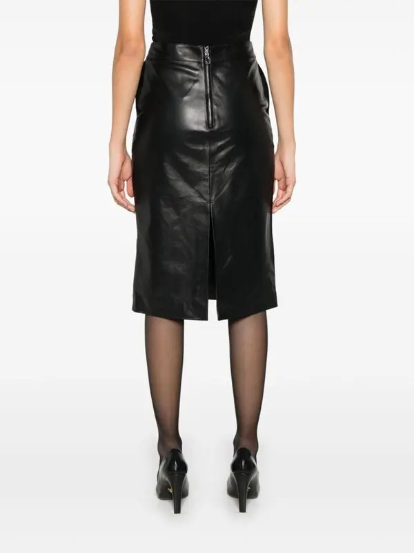 MANOKHI Leather Midi Skirt