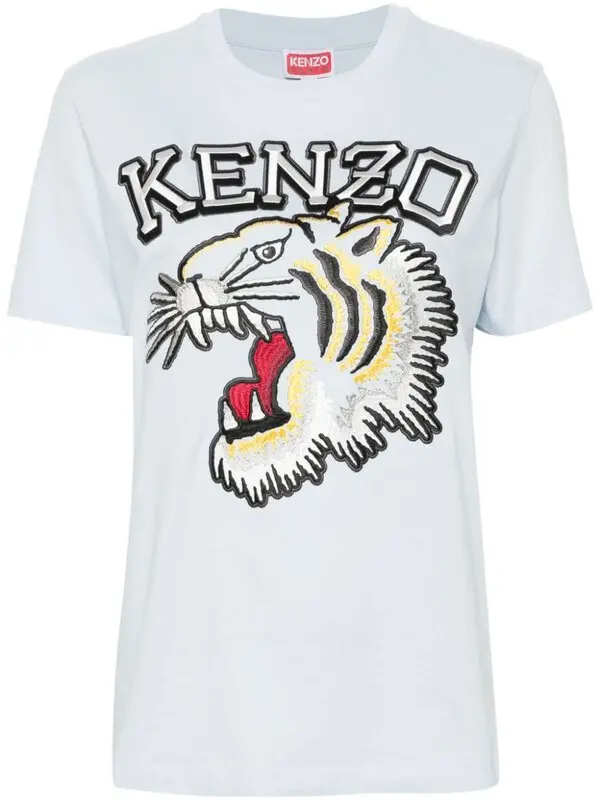 Kenzo Embroidered-logo Cotton T-shirt - Blue