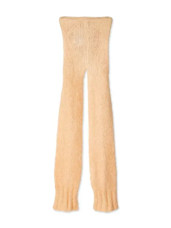 MAISON MARGIELA Knitted Scarf Beanie - Neutrals