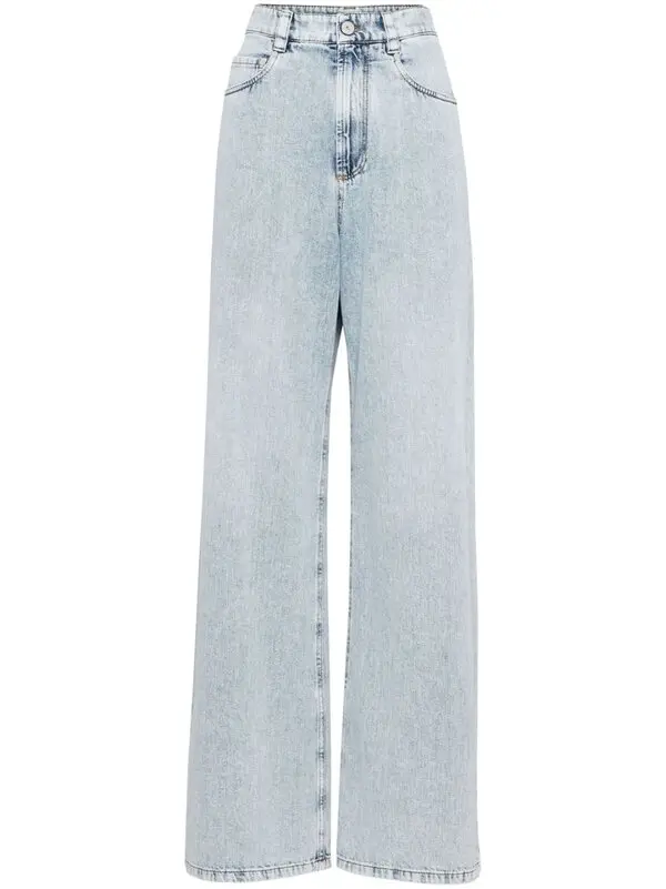 Brunello Cucinelli High-rise Wide-leg Jeans - Blue
