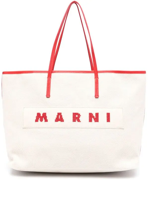 Marni Janus Small Tote Bag In White - 22% Off | Editorialist