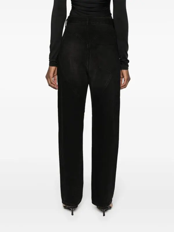 AREA Crystal Slit Tapered Leg - Black