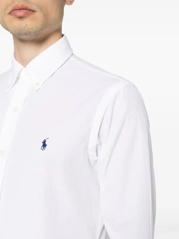 Polo Ralph Lauren Embroidered-logo Cotton Shirt - White