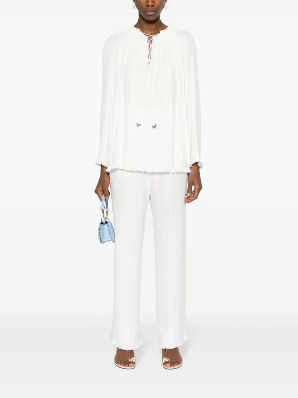 LANVIN Straight-leg Pleated Trousers - White