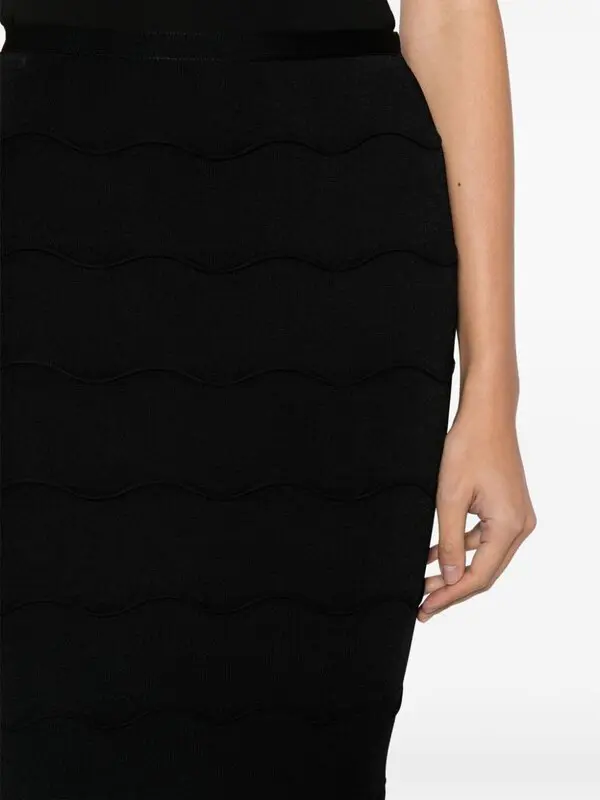 PATOU Wave Milano-knit Pencil Skirt